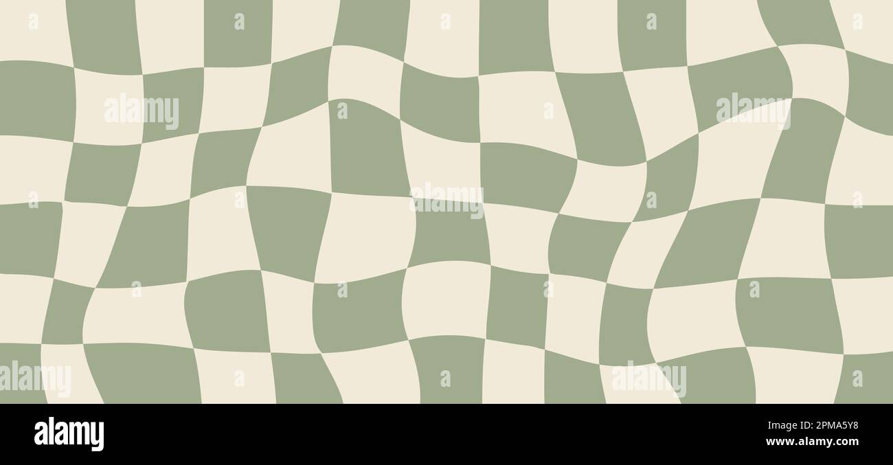 Groovy psychedelic wavy checkerboard background in 60-70s style ...