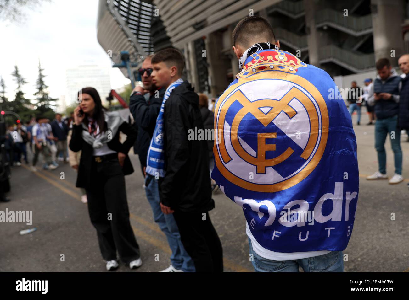 Real Madrid fans outside the ground before the UEFA Champions League ...