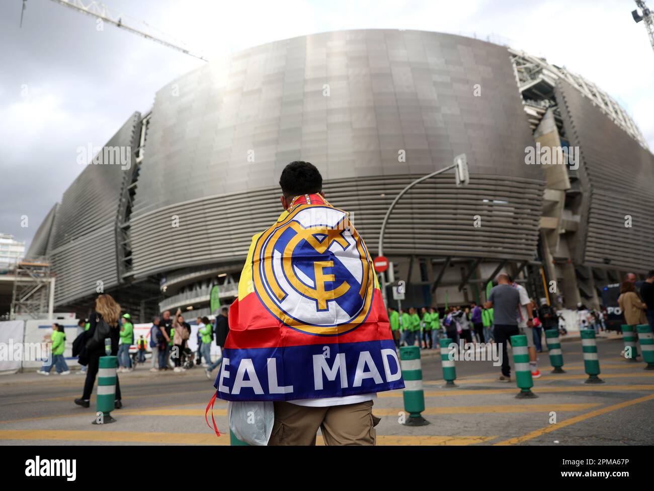 Real Madrid fans outside the ground before the UEFA Champions League ...