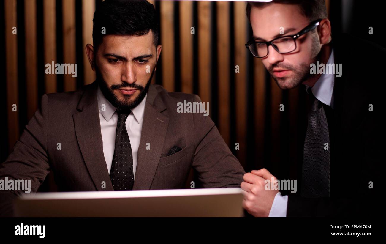 Two business men sitting in the office, meeting or job interview Stock ...
