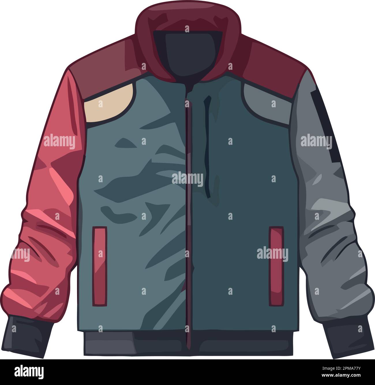 Leather jacket sleeve Stock Vector Images - Alamy