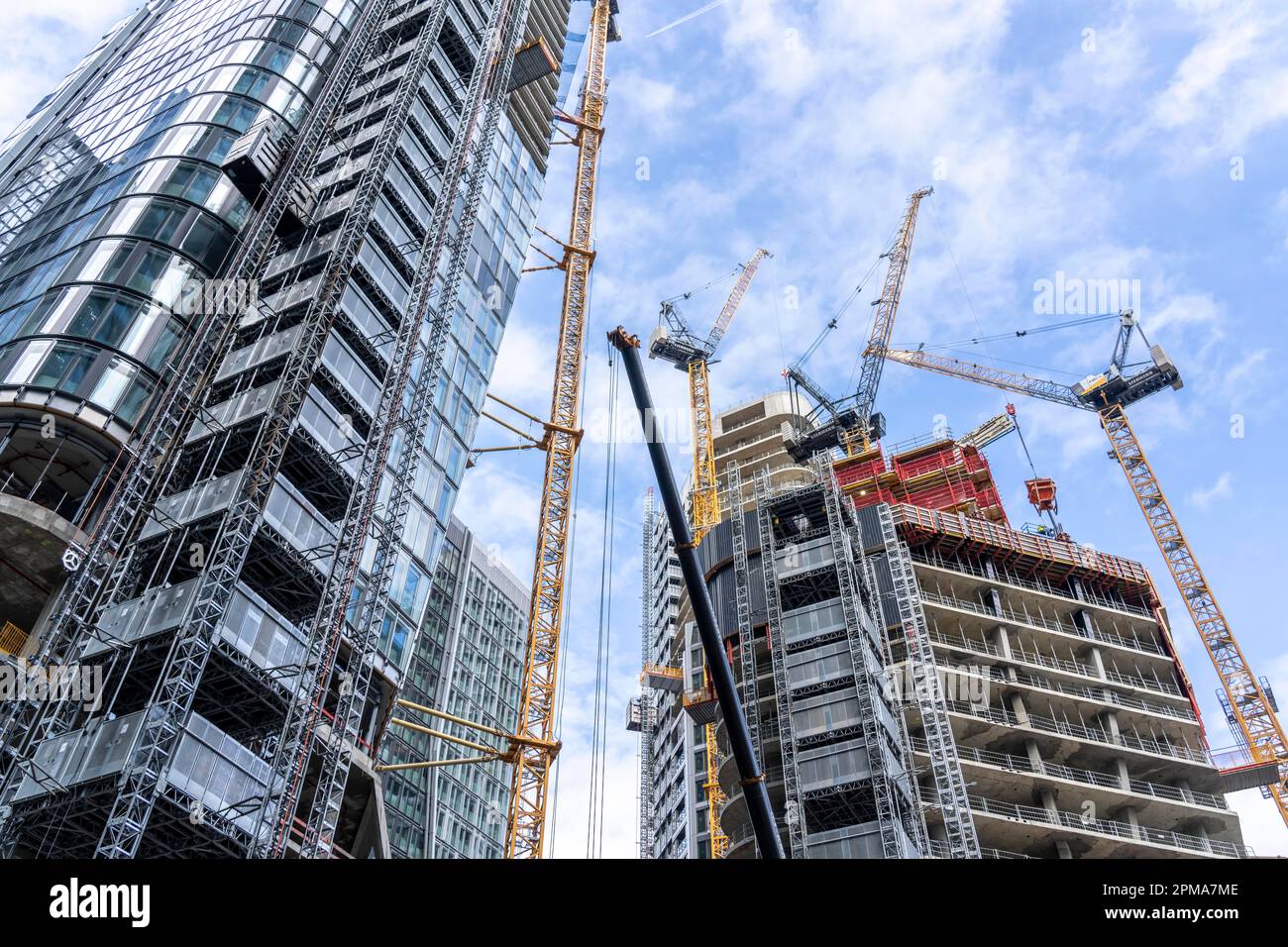 Construction site of the building project FOUR, 4 high-rise towers at ...