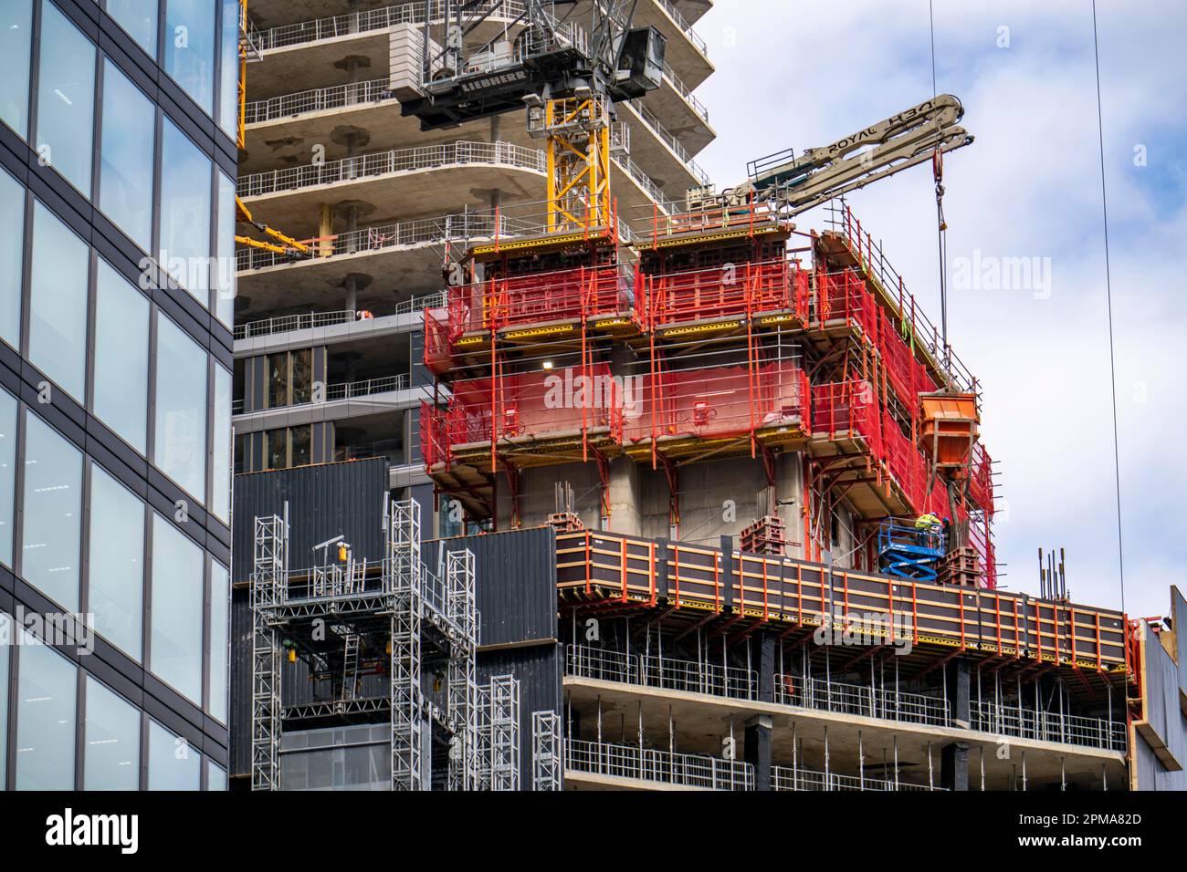 Construction site of the building project FOUR, 4 high-rise towers at ...