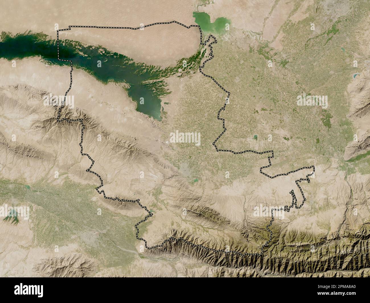 Jizzakh, region of Uzbekistan. Low resolution satellite map Stock Photo - Alamy
