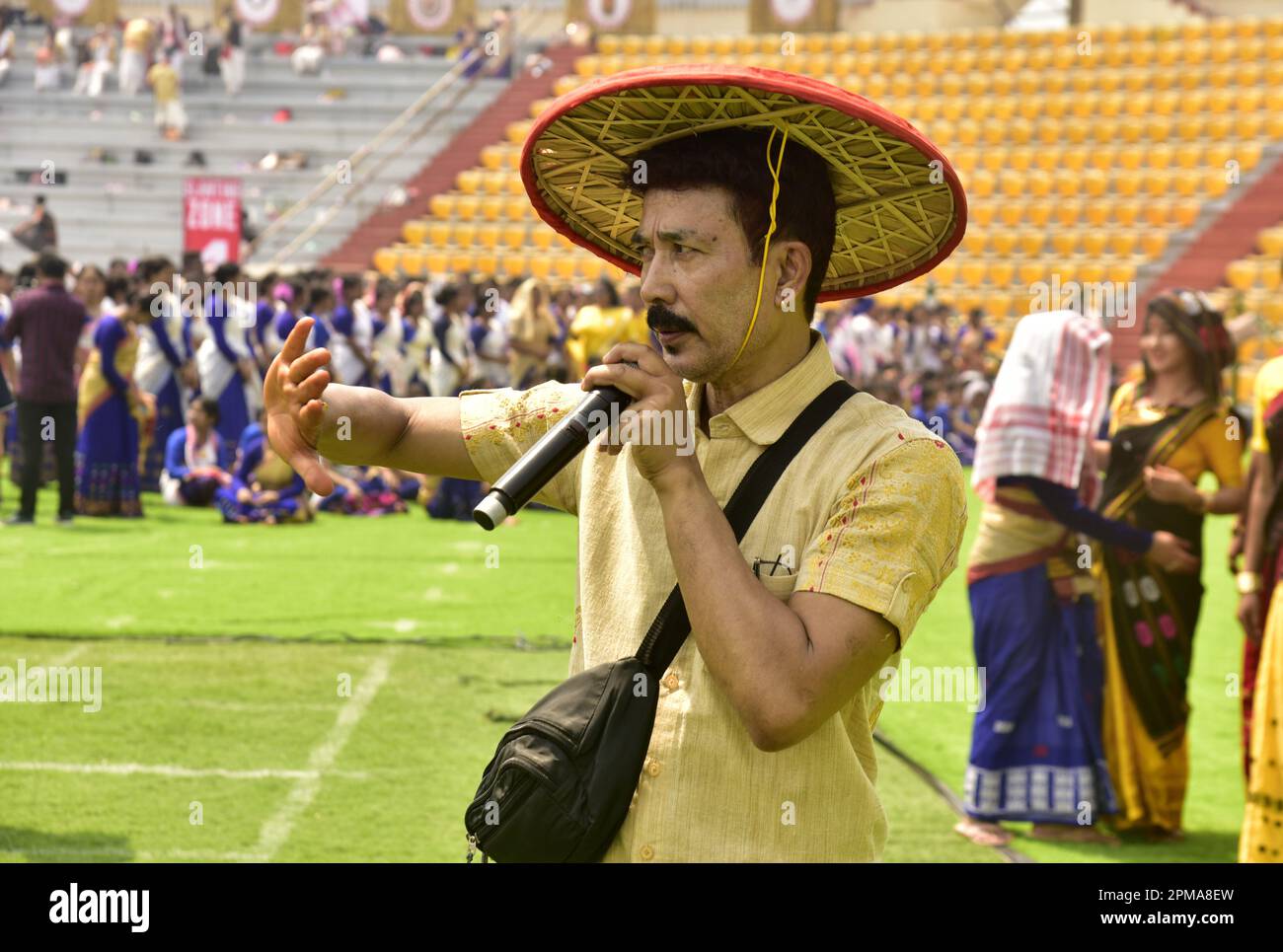 Guwahati, Guwahati, India. 11th Apr, 2023. Ranjit Gogoi Bihu dhol ...