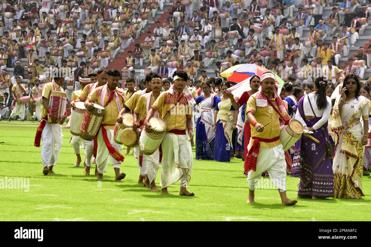 Guwahati, Guwahati, India. 11th Apr, 2023. Bihu dhulia arrived for the ...