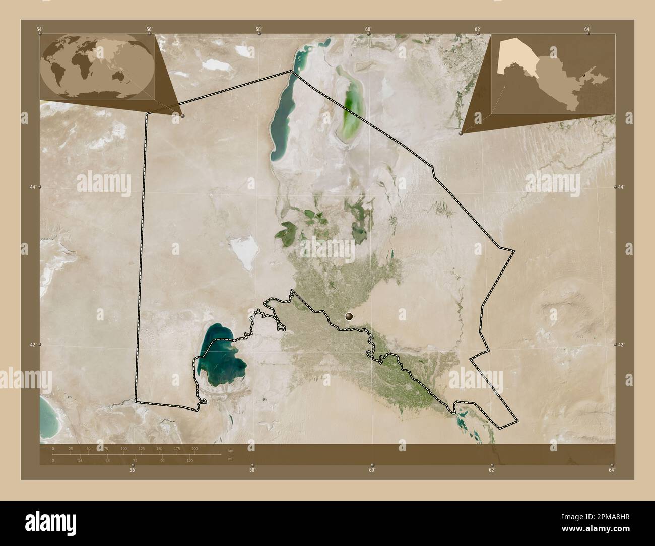 Karakalpakstan, autononous region of Uzbekistan. Low resolution ...