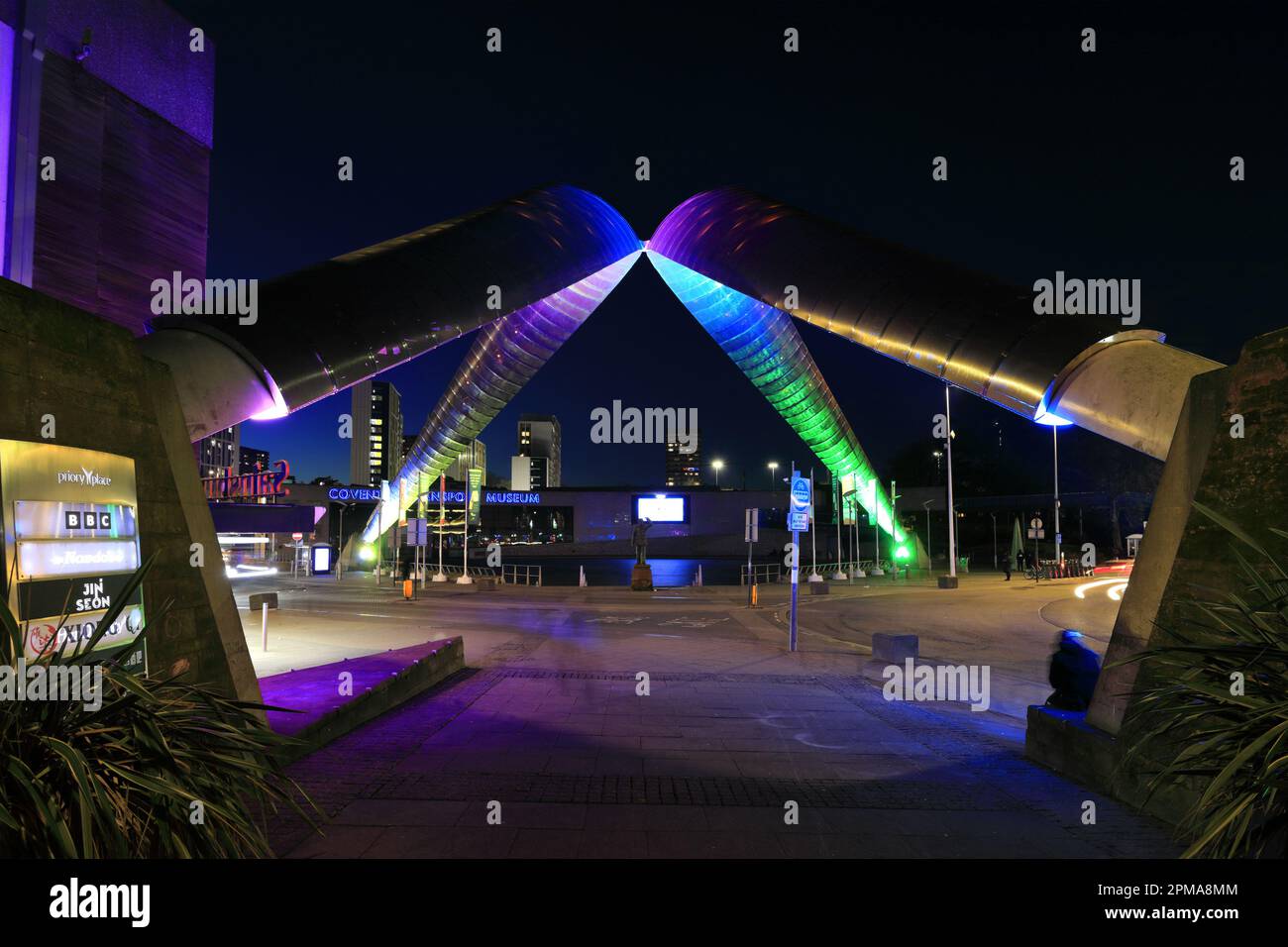 The Whittle Arch sculpture, Millennium square, Coventry City, West ...