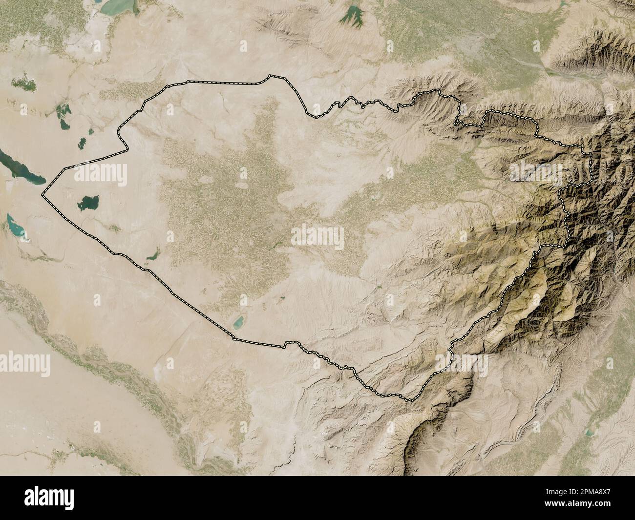 Kashkadarya, region of Uzbekistan. Low resolution satellite map Stock ...