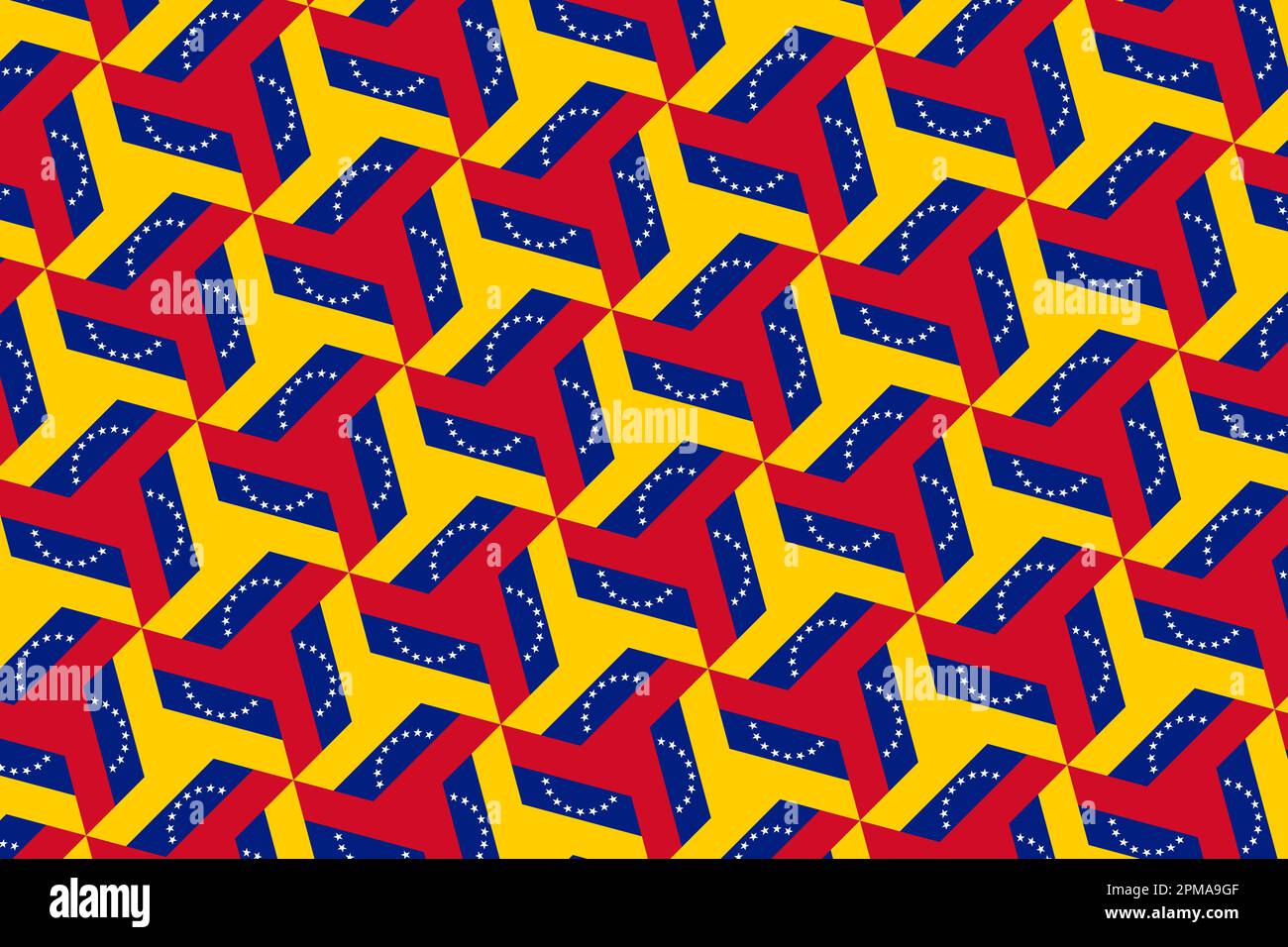 Geometric pattern in the colors of the national flag of Venezuela. The ...