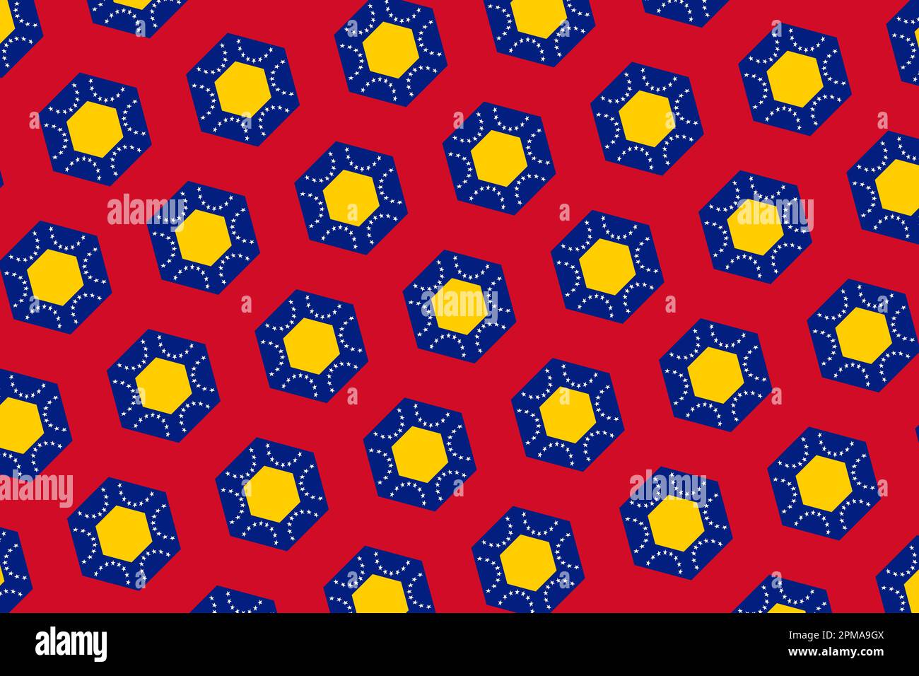 Geometric pattern in the colors of the national flag of Venezuela. The ...