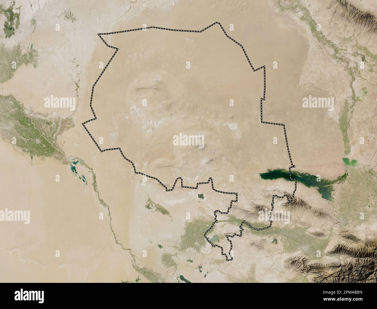 Navoi, region of Uzbekistan. Low resolution satellite map Stock Photo ...