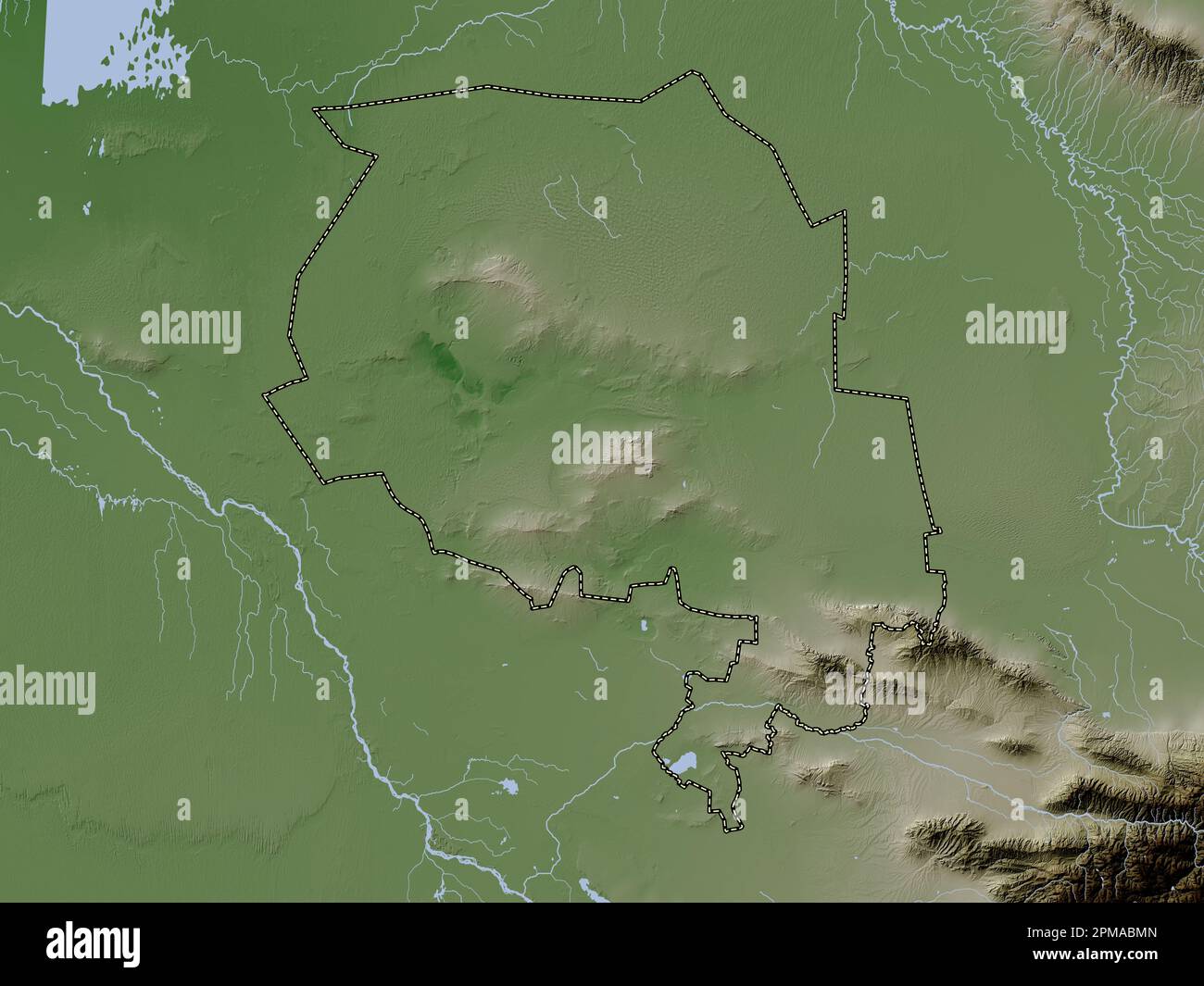 Navoi, region of Uzbekistan. Elevation map colored in wiki style with ...