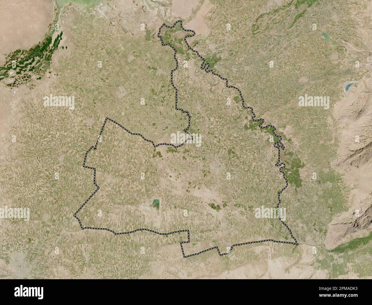 Sirdaryo, region of Uzbekistan. Low resolution satellite map Stock ...