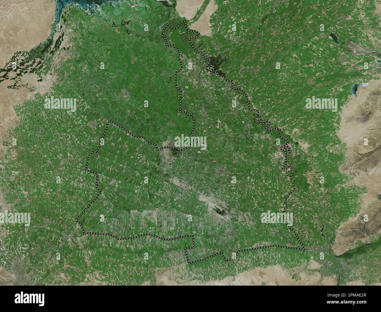 Sirdaryo, region of Uzbekistan. High resolution satellite map Stock ...