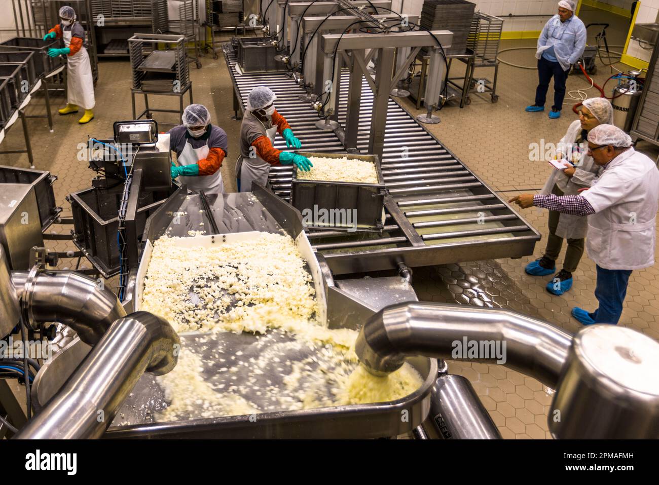 Dairy and hellim (halloumi) cheese production in Nicosia, Cyprus Stock ...