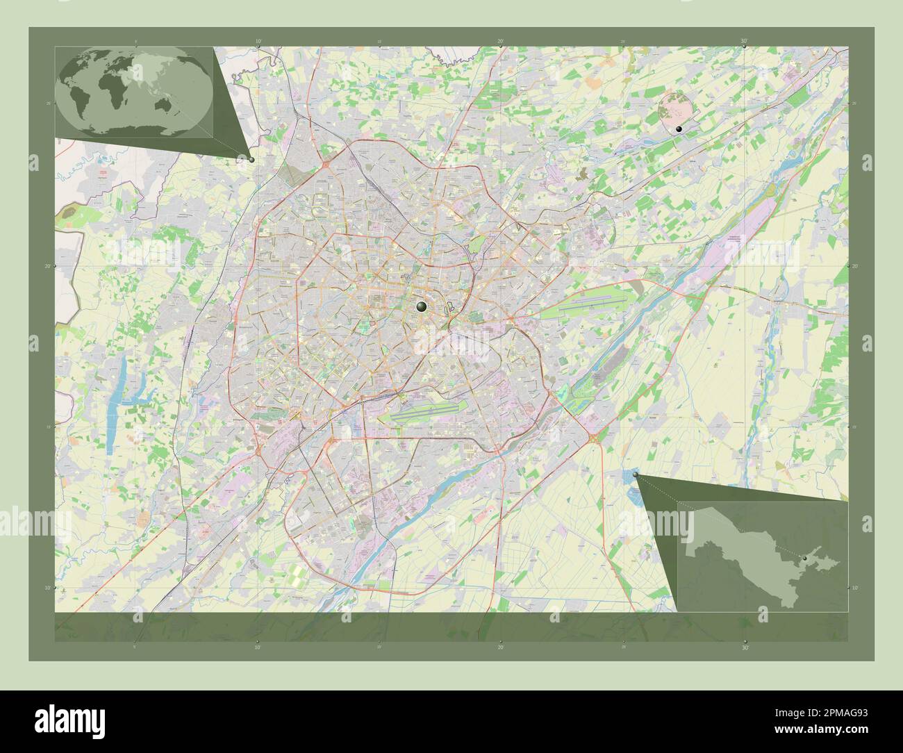 Tashkent City, city of Uzbekistan. Open Street Map. Locations of major ...