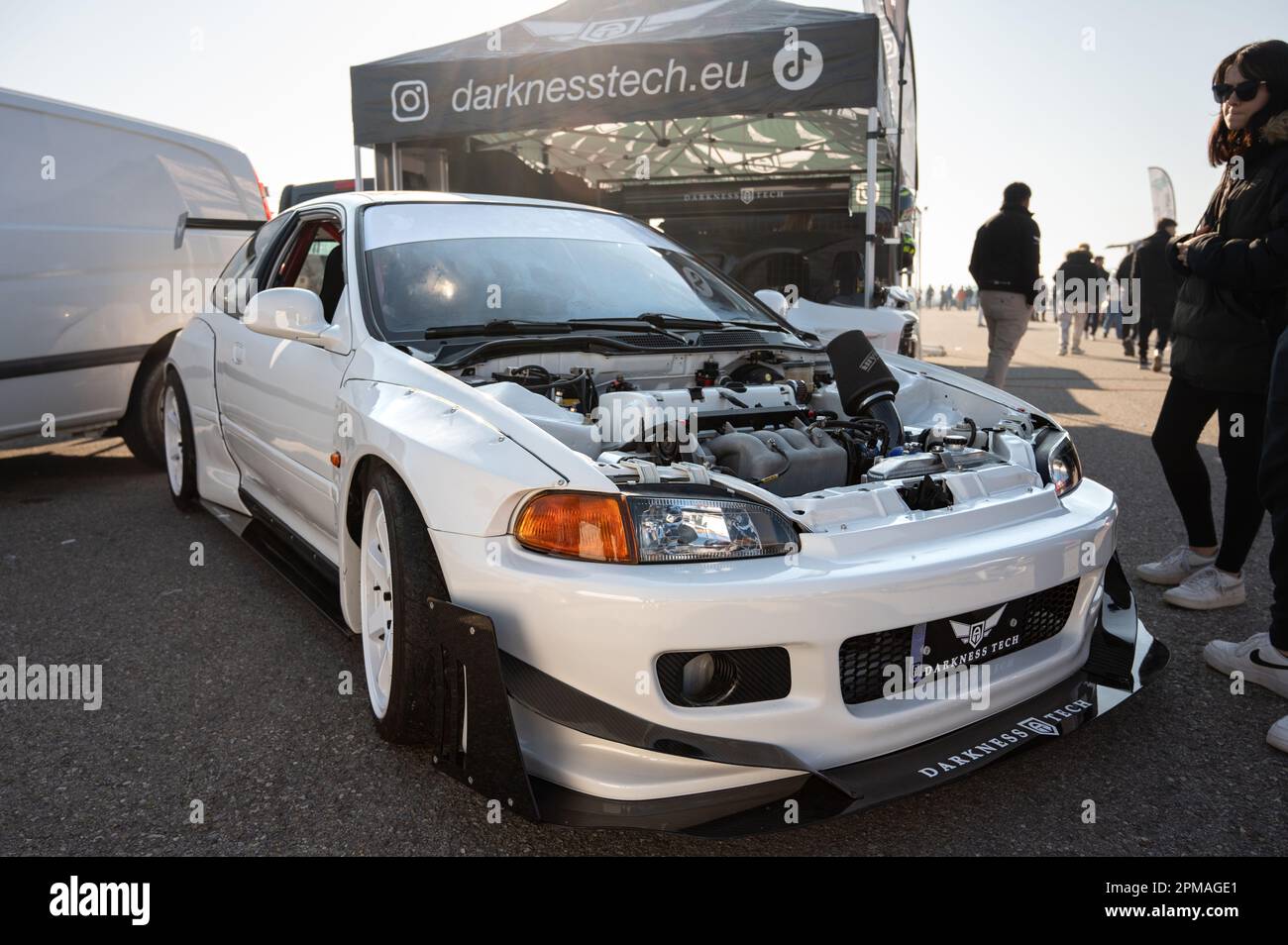 White Honda Civic Hatchback Modified