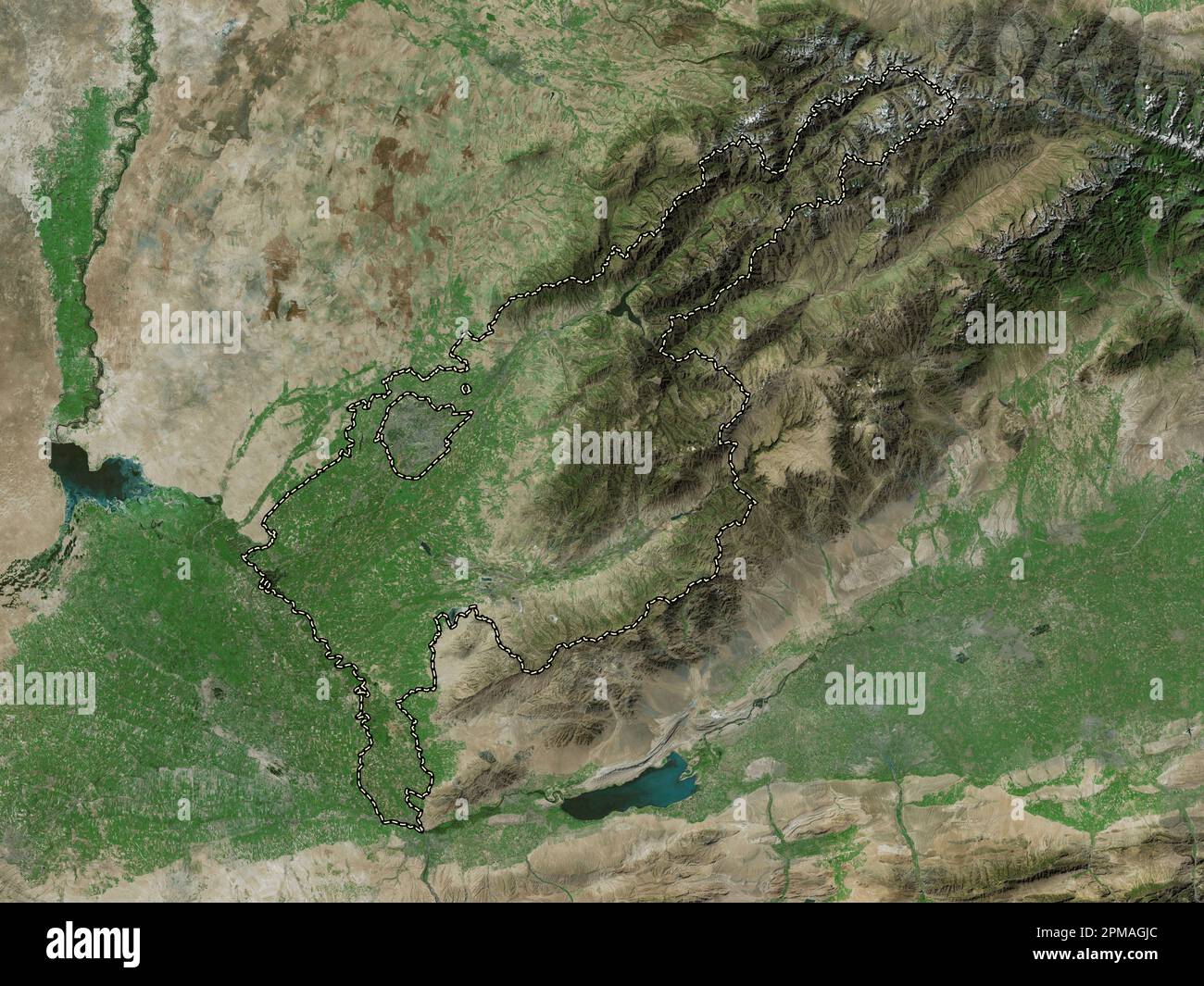 Tashkent, region of Uzbekistan. High resolution satellite map Stock ...