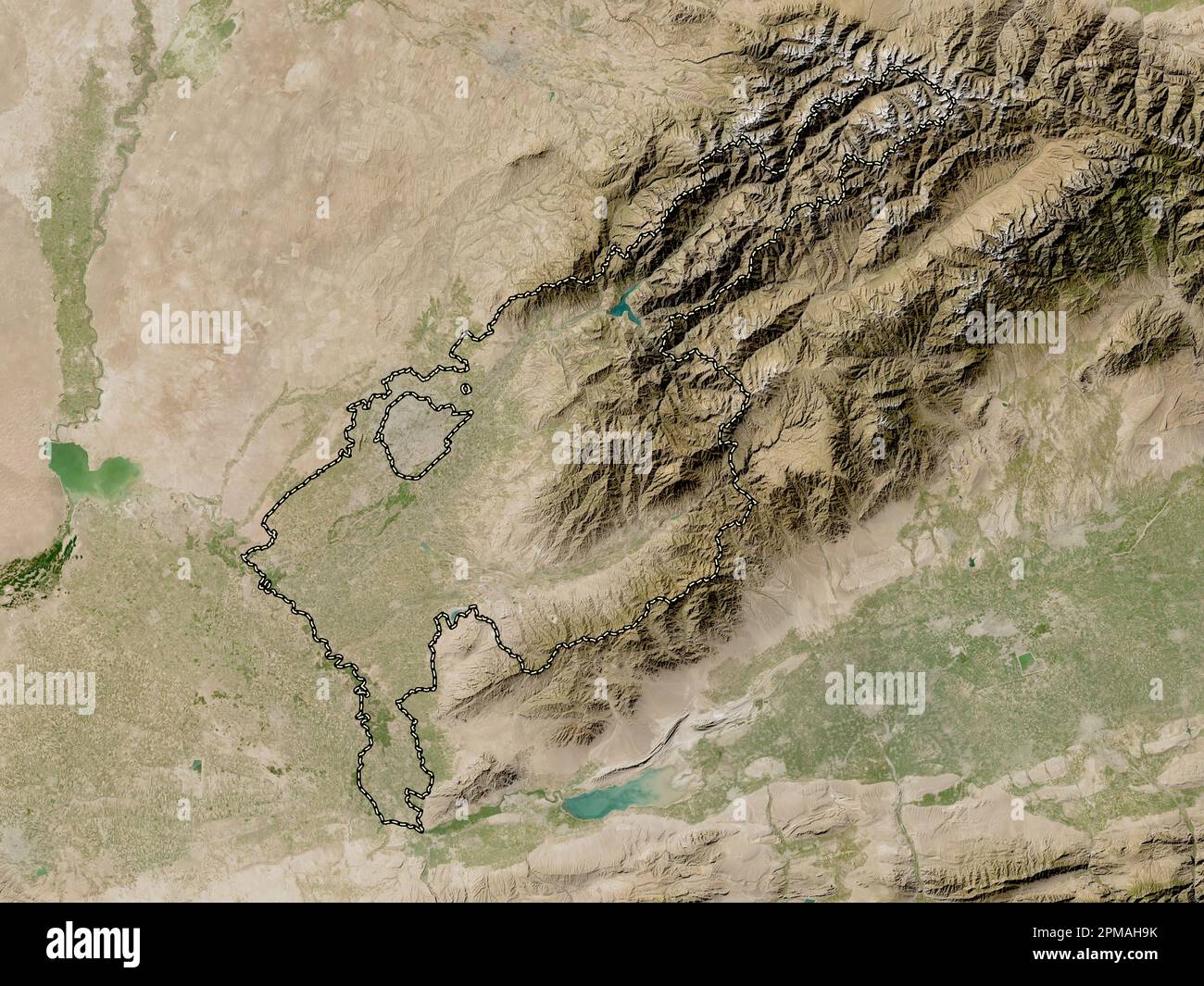 Tashkent, region of Uzbekistan. Low resolution satellite map Stock ...