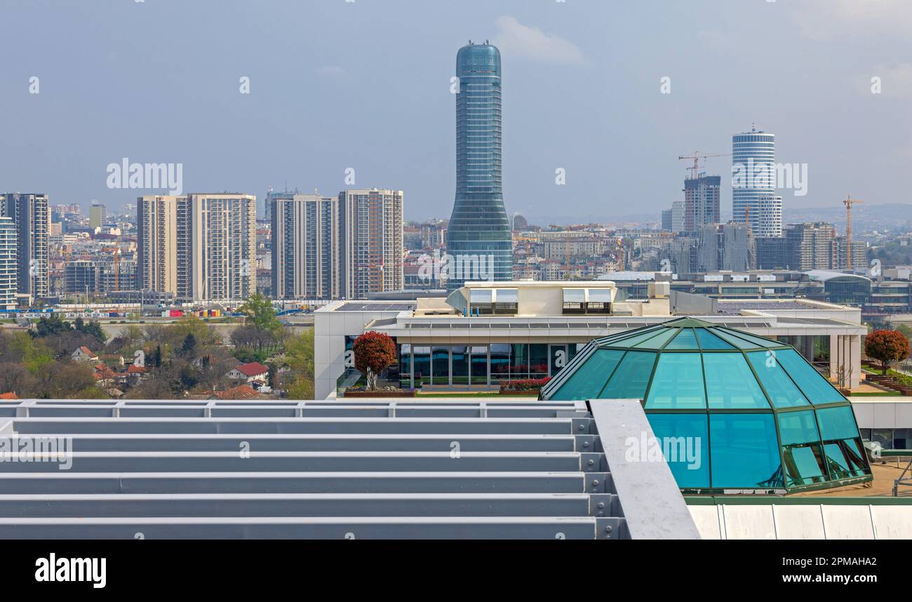 Glass Dome at Rooftop Building Skylight City View Stock Photo - Alamy