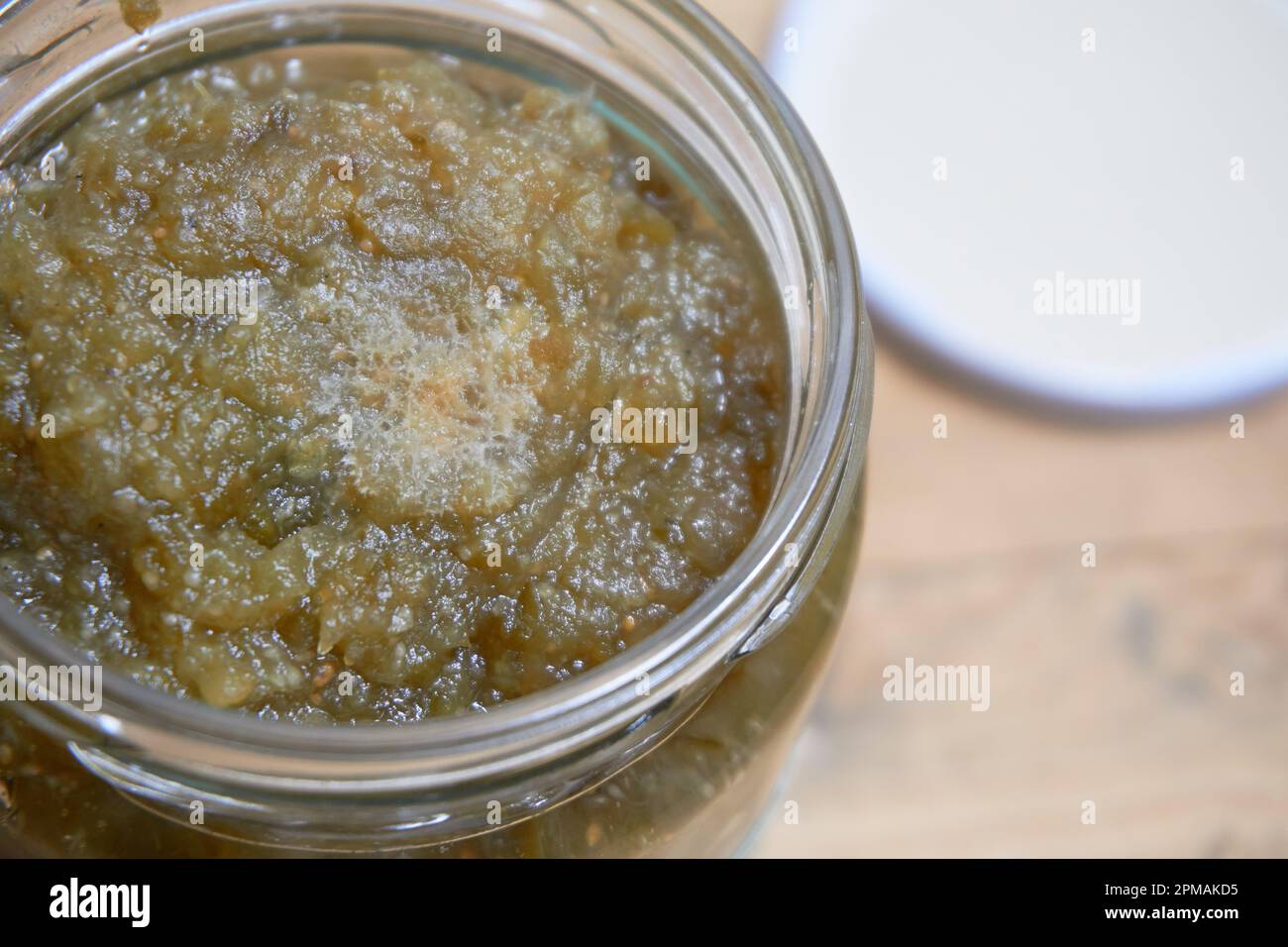 Spoiled fig jam or marmalade with white mold growing on it Stock Photo ...