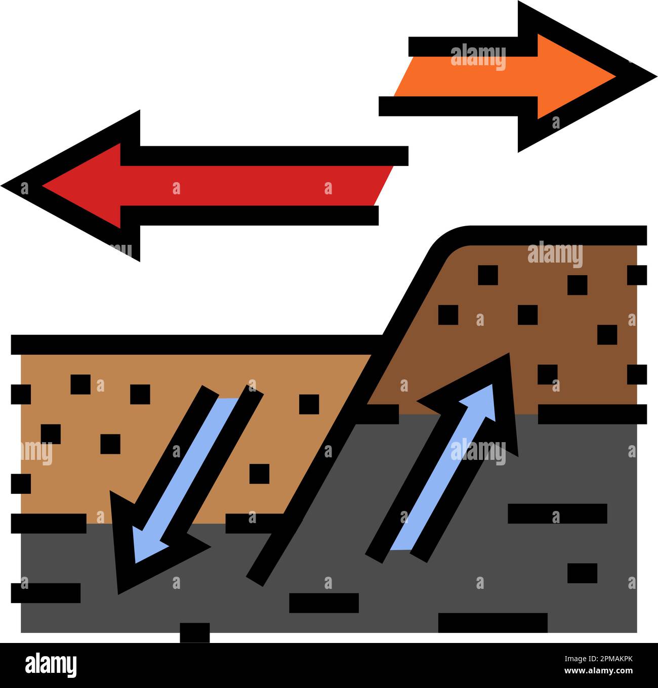 extension earthquake disaster color icon vector illustration Stock ...