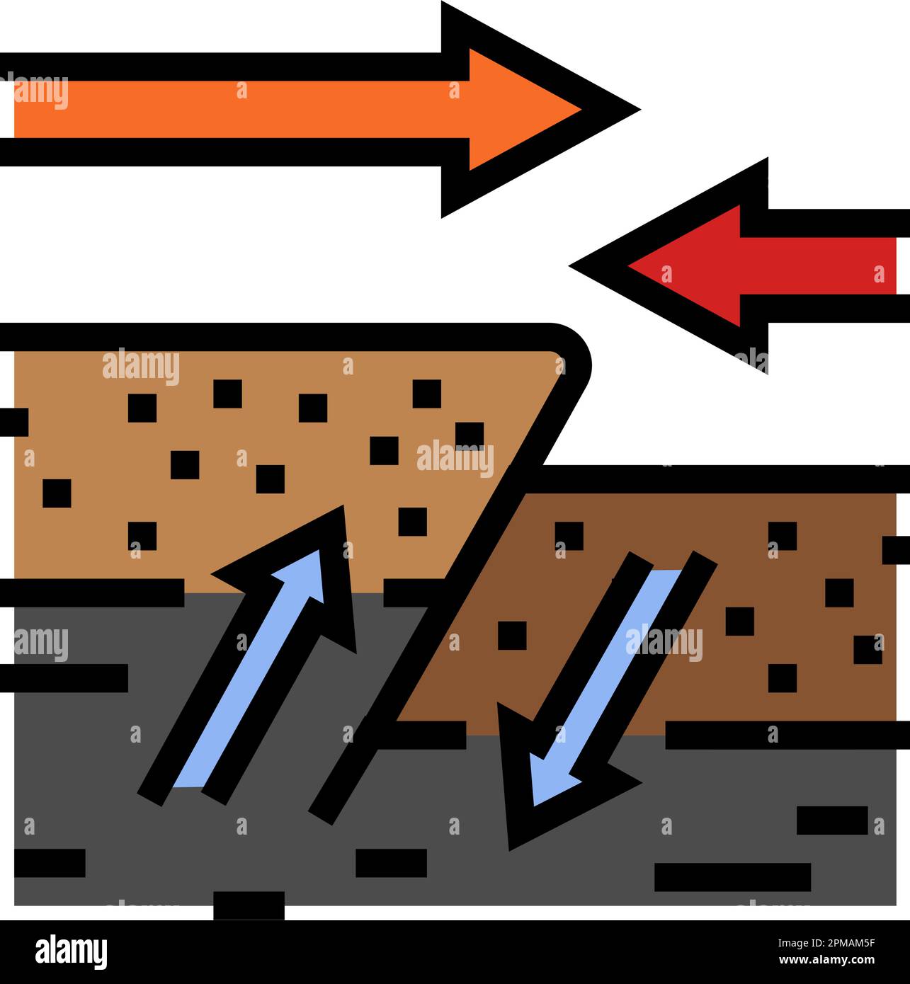 compression reverse earthquake color icon vector illustration Stock ...