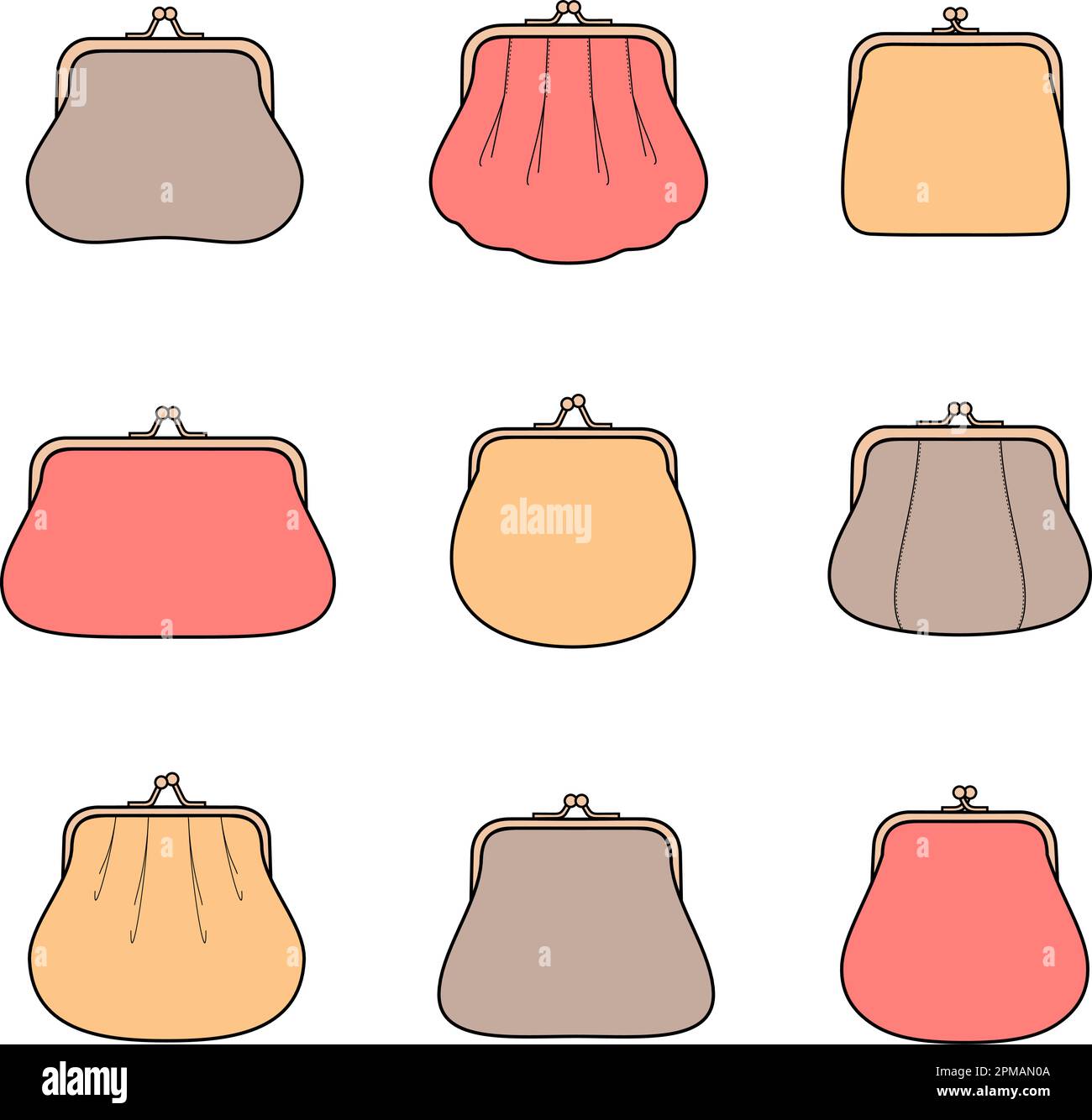 Set of purses. Fashion CAD Stock Vector Image & Art - Alamy
