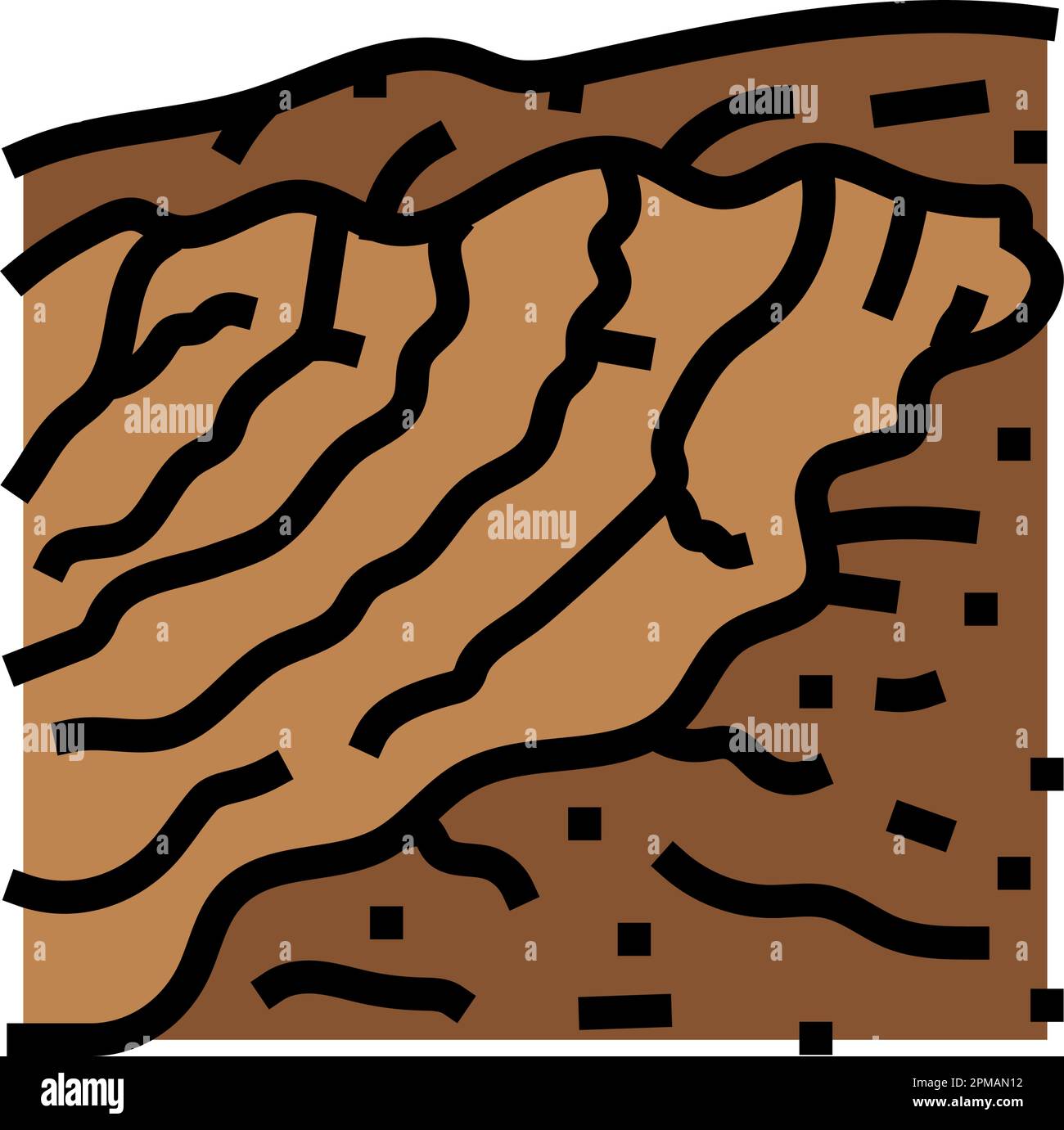 landslide disaster color icon vector illustration Stock Vector Image ...