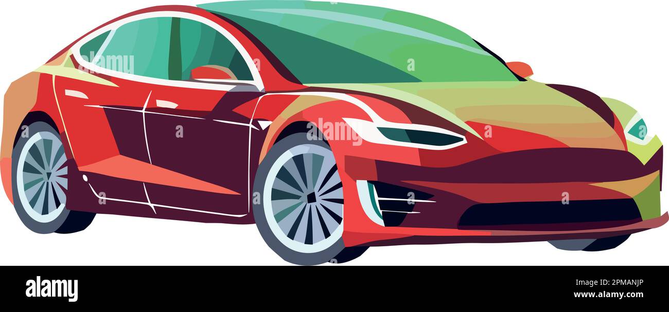 Shiny sports car driving on modern road Stock Vector Image & Art - Alamy