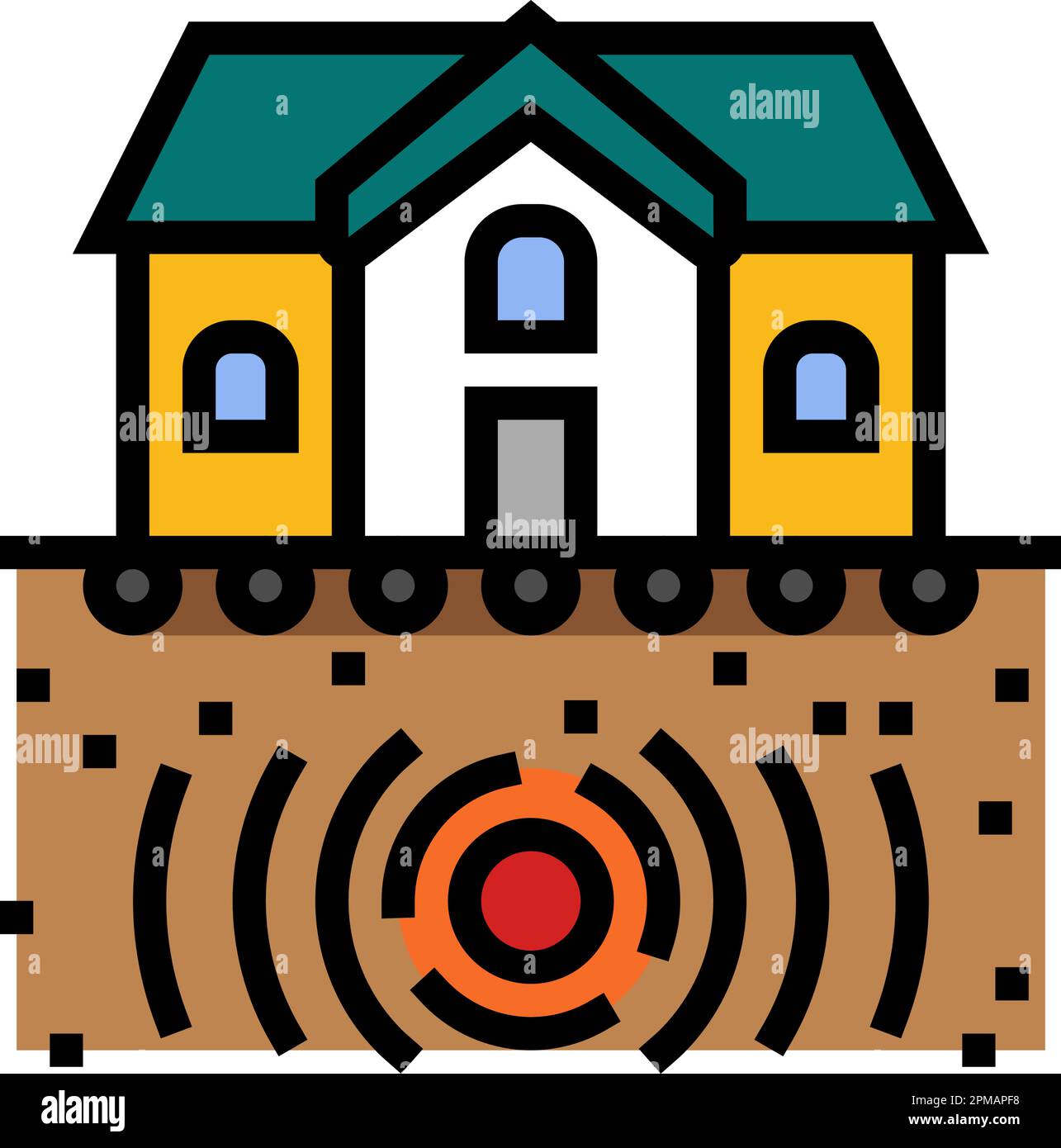 house protect earthquake color icon vector illustration Stock Vector ...