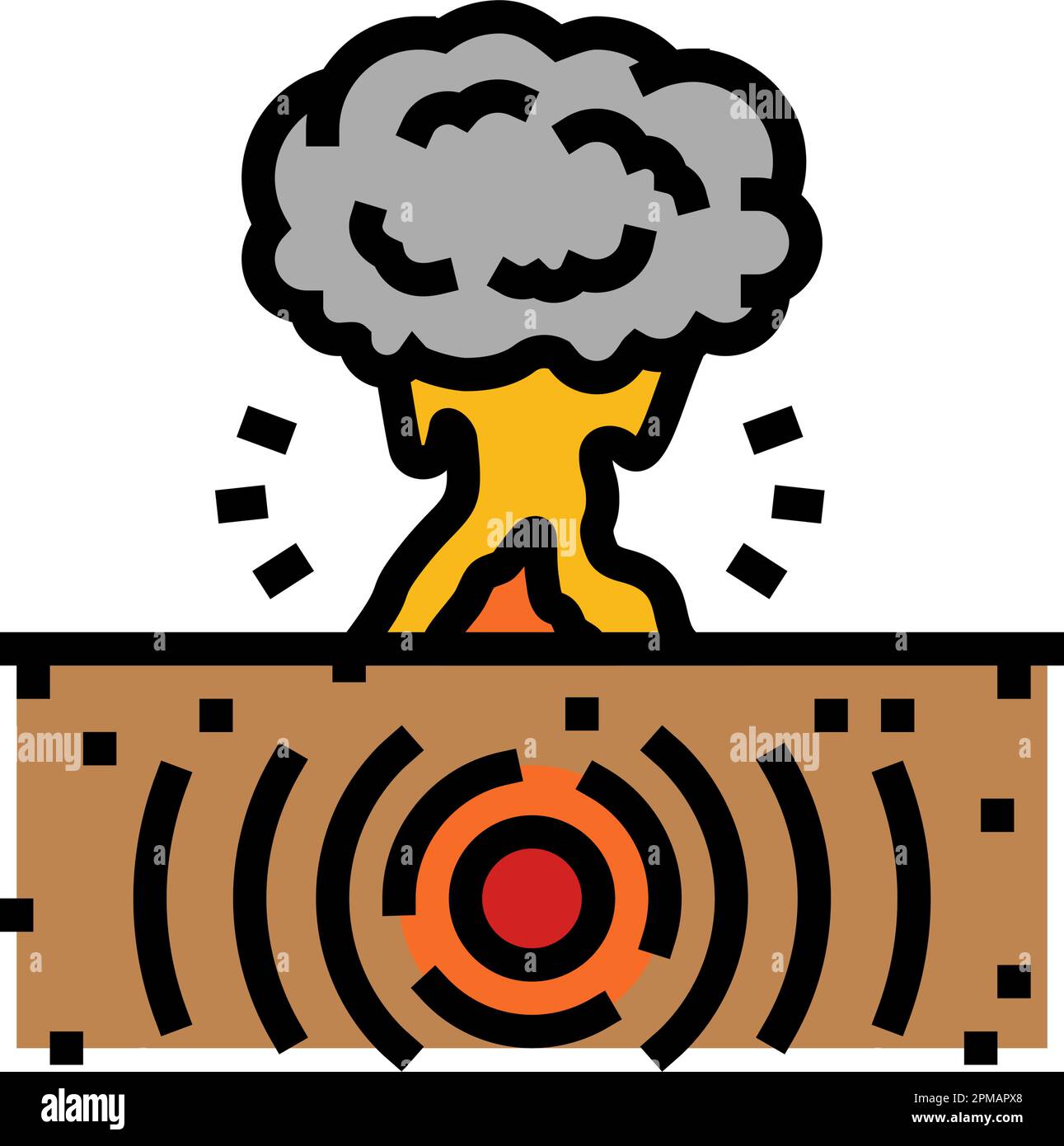 explosion earthquake disaster color icon vector illustration Stock ...