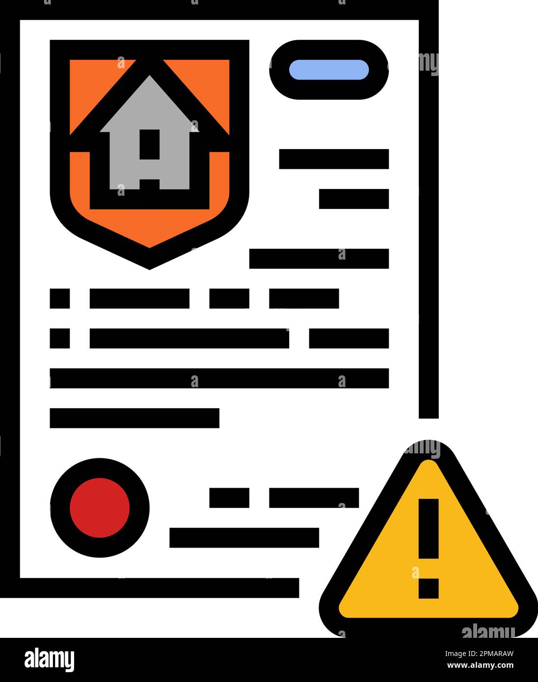 house earthquake accident insurance color icon vector illustration ...