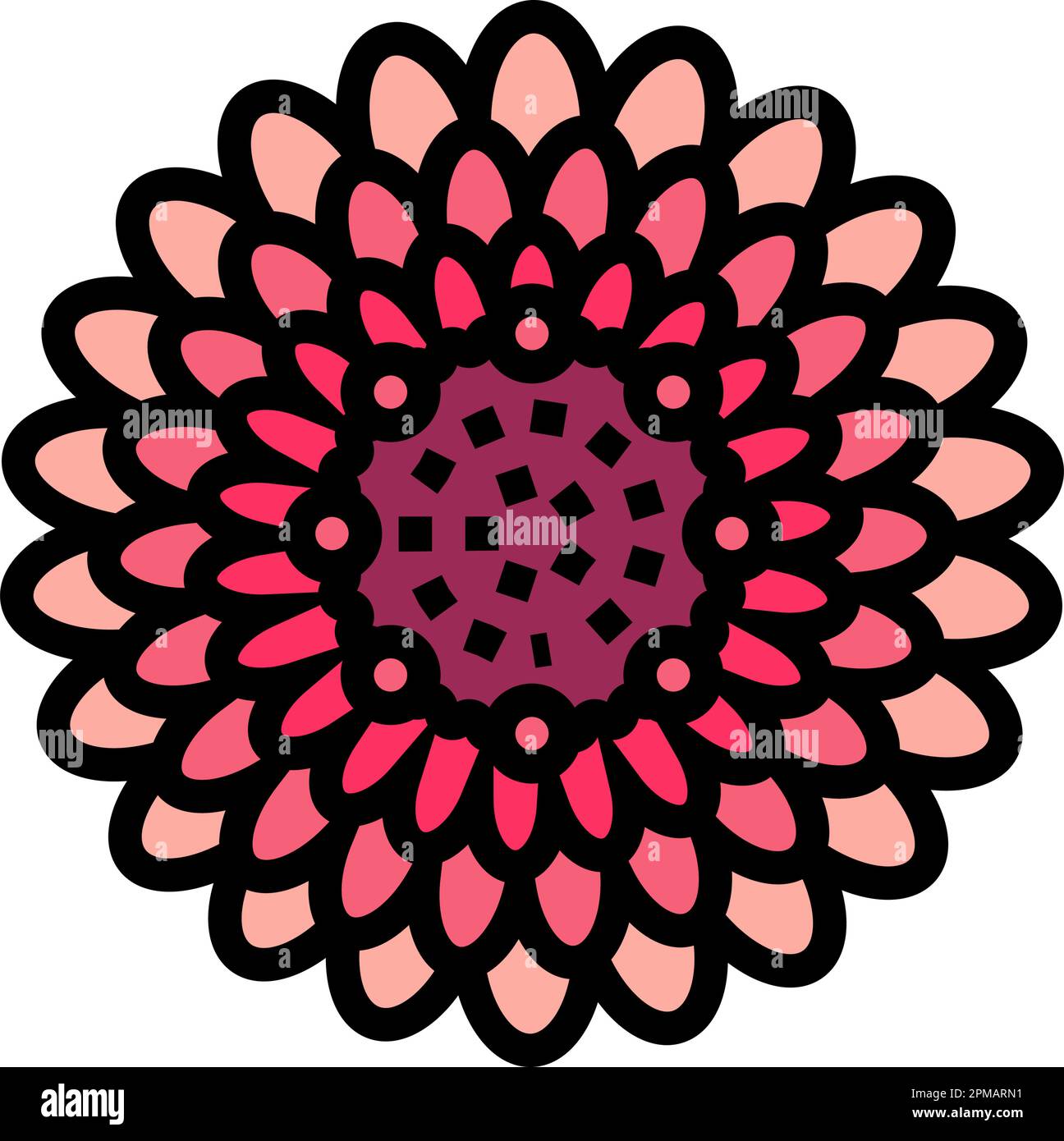 dahlia blossom spring color icon vector illustration Stock Vector Image ...