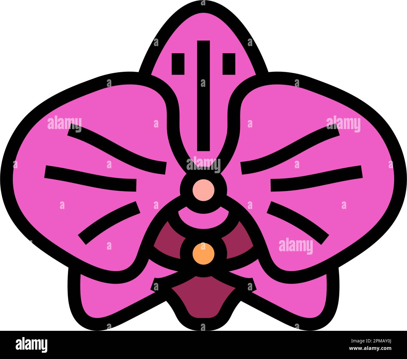 orchid blossom spring color icon vector illustration Stock Vector Image ...