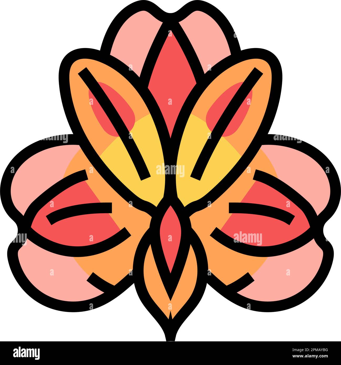 alstroemeria blossom spring color icon vector illustration Stock Vector ...