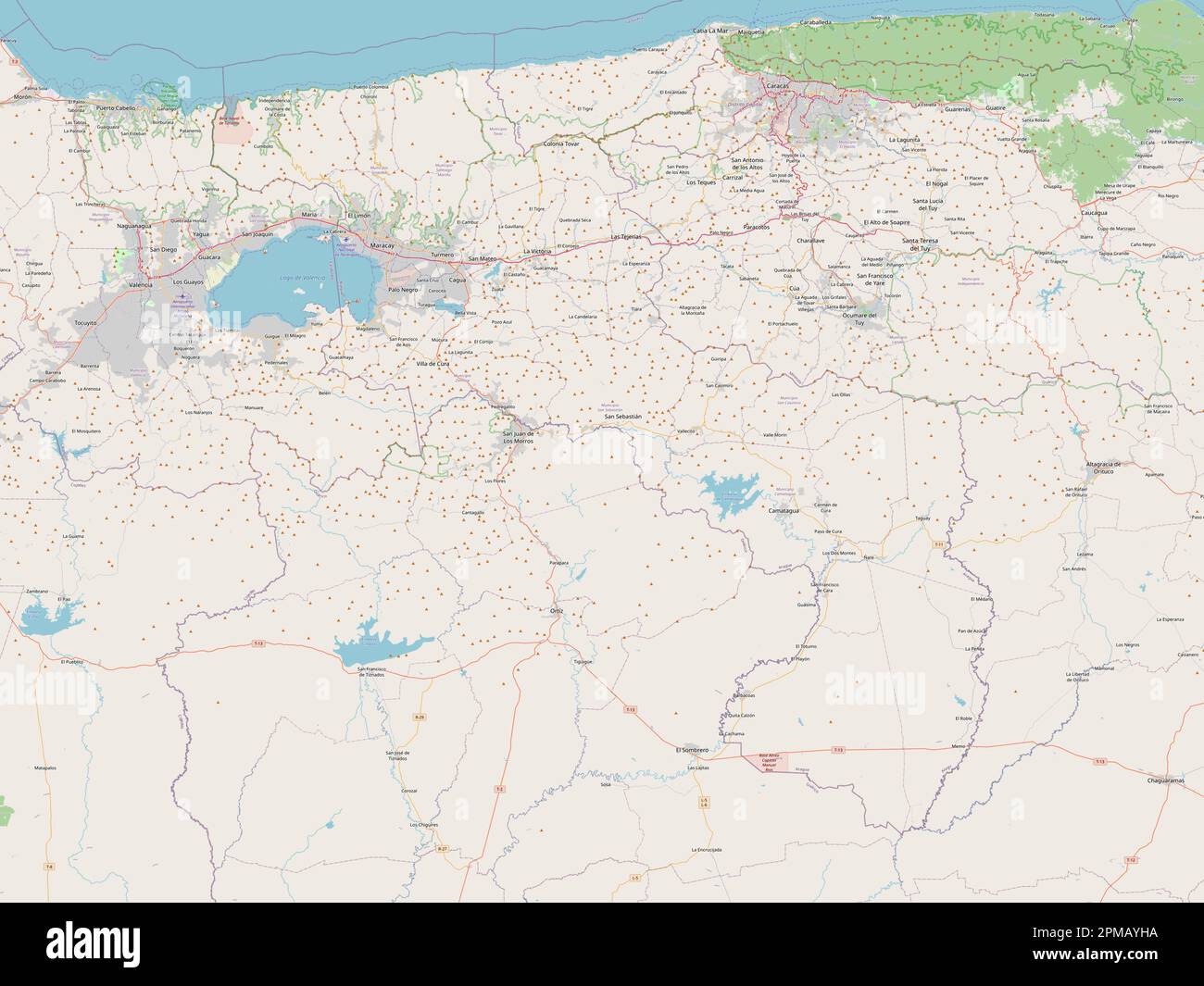 Aragua, state of Venezuela. Open Street Map Stock Photo - Alamy