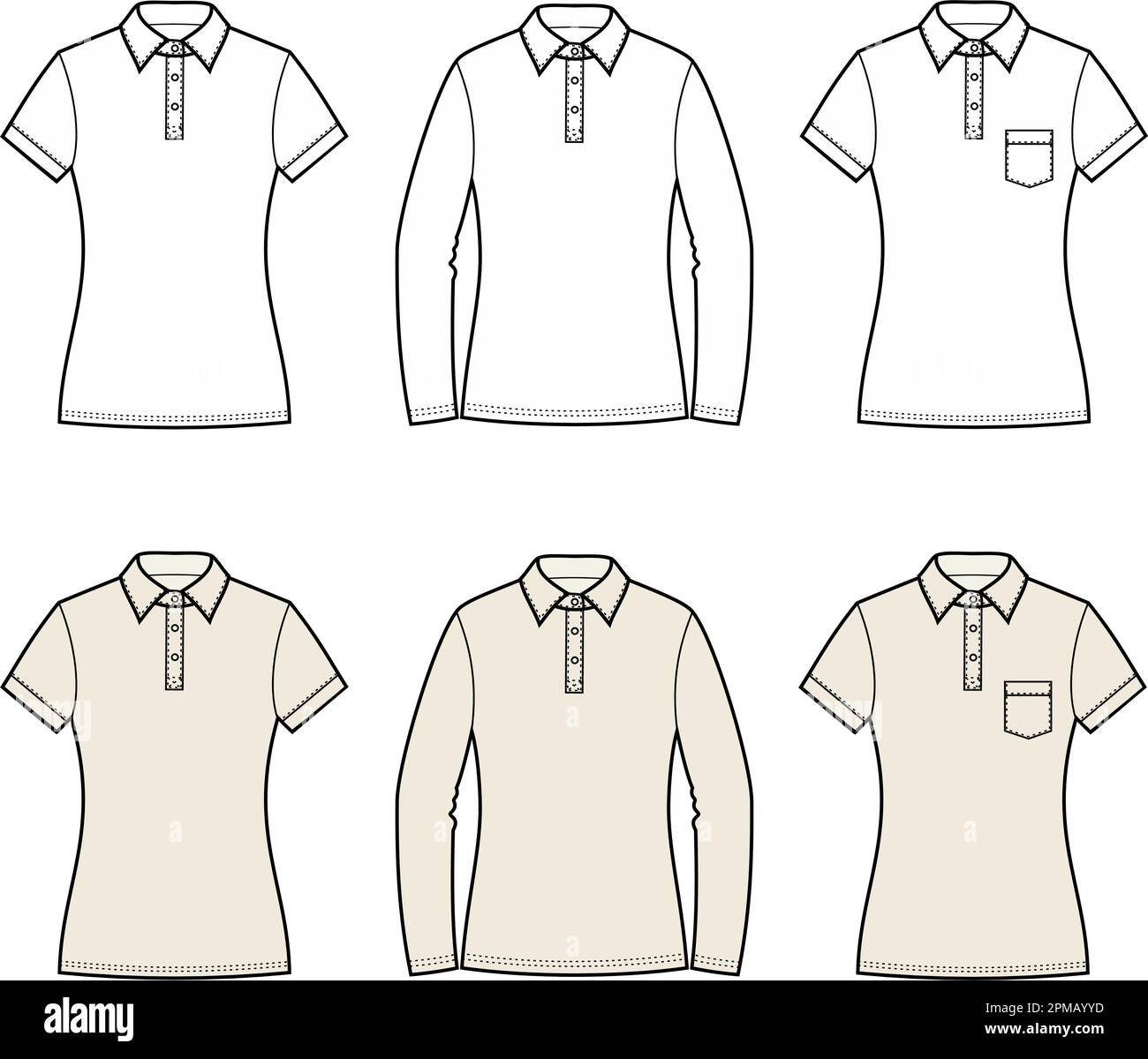 Womens polo t shirt and jumper. Fashion CAD Stock Vector Image & Art ...