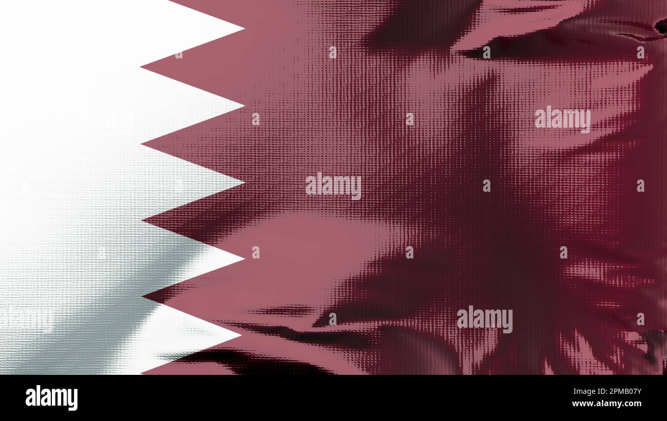 Flag of Qatar Waving in the wind, Qatar National flag wave, fabric ...
