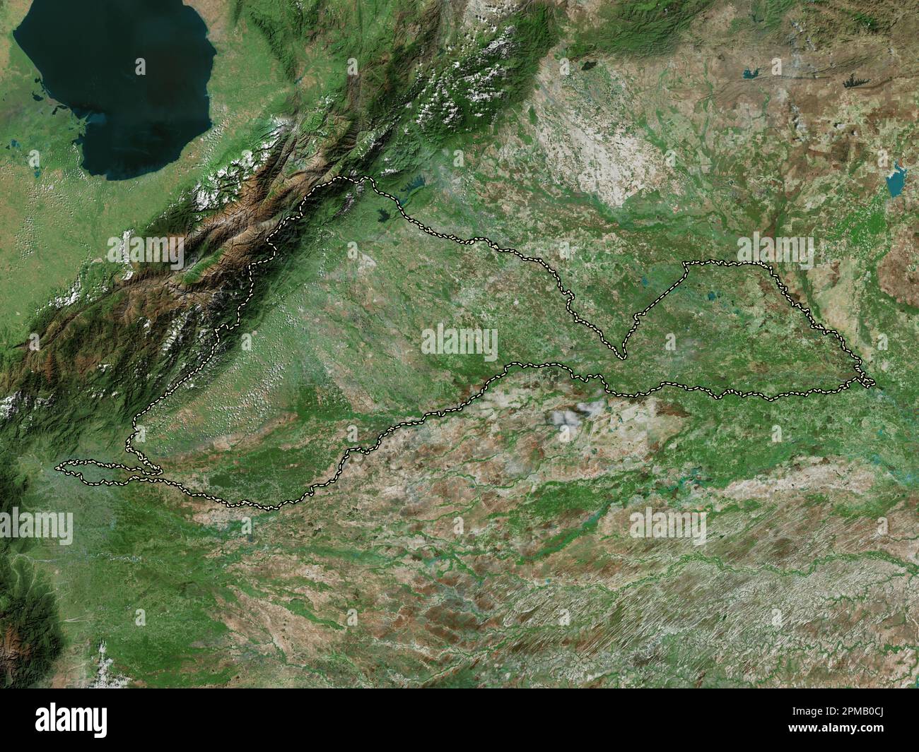 Barinas, state of Venezuela. High resolution satellite map Stock Photo ...