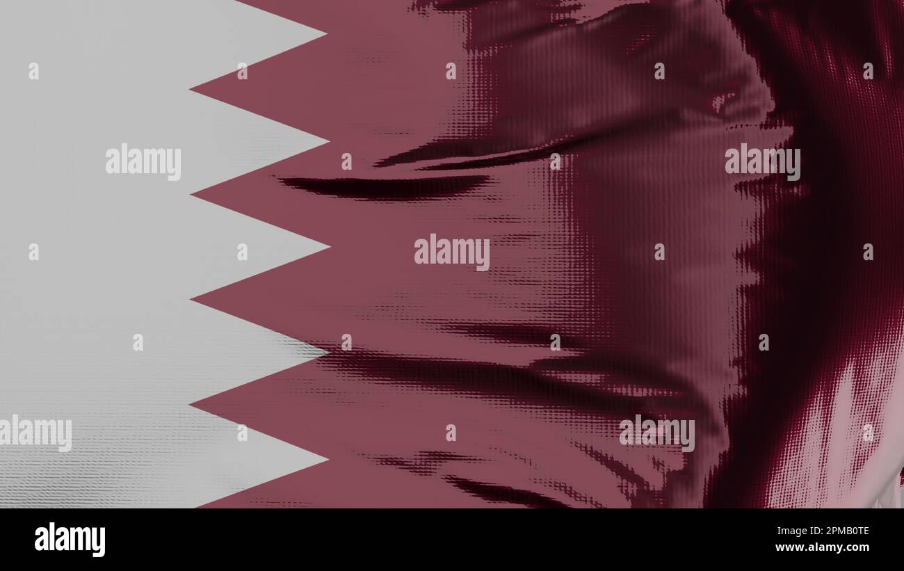 Flag of Qatar Waving in the wind, Qatar National flag wave, fabric ...