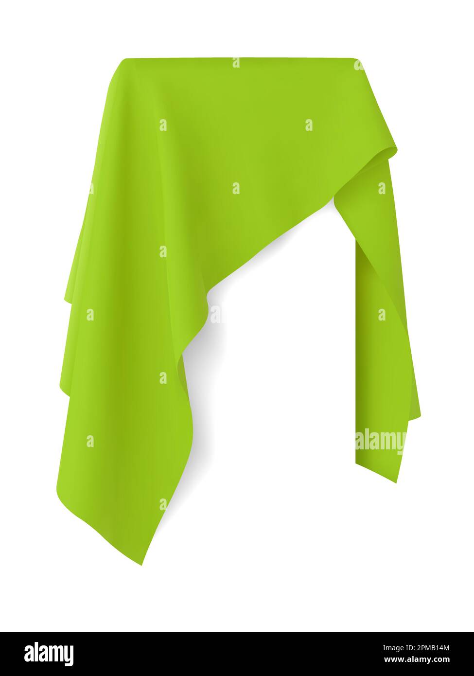 Green fabric covering a blank template for mobile phone, painting, or ...