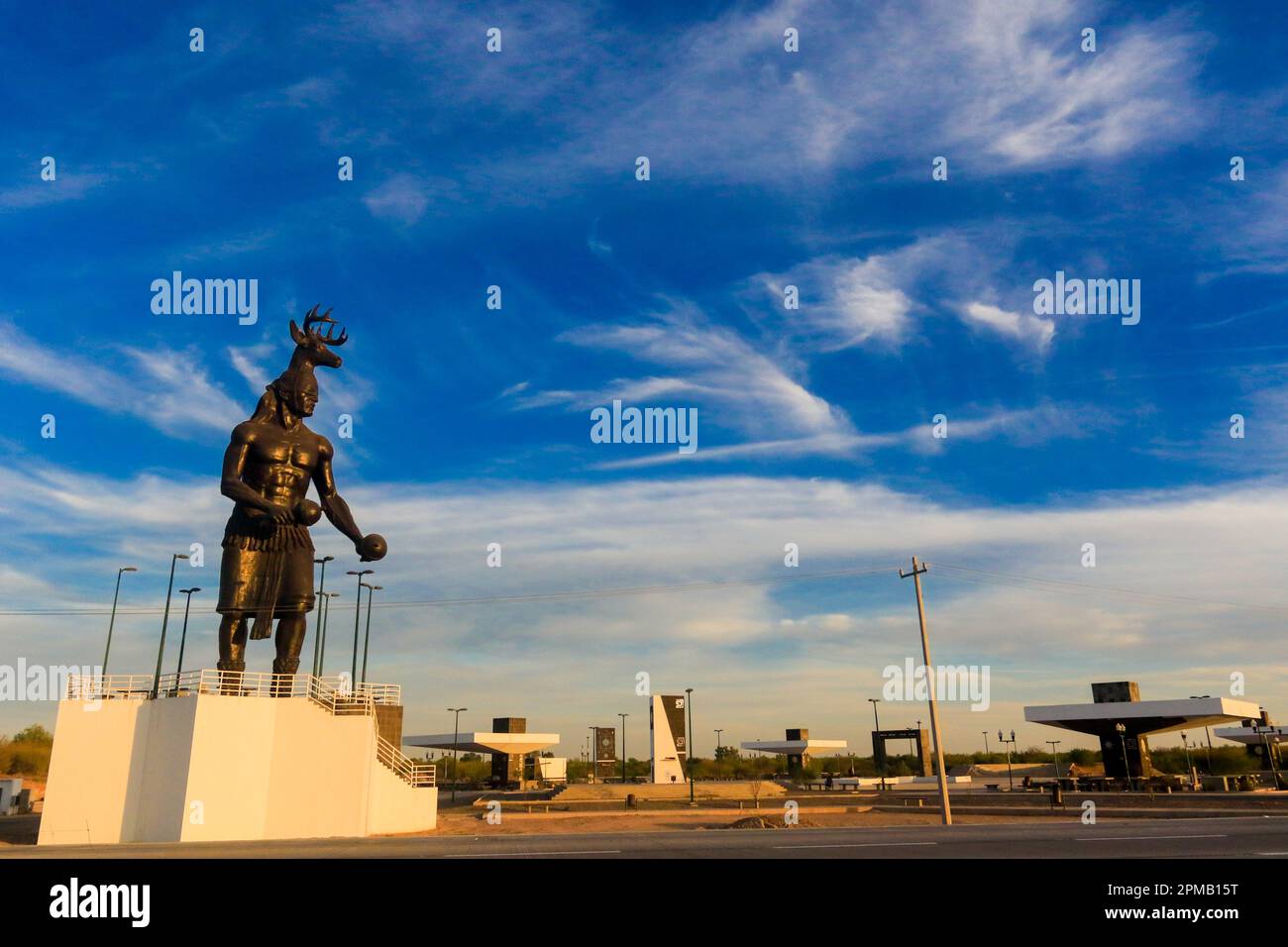 Giant statue of a Yaqui dancer from the most representative ethnic ...