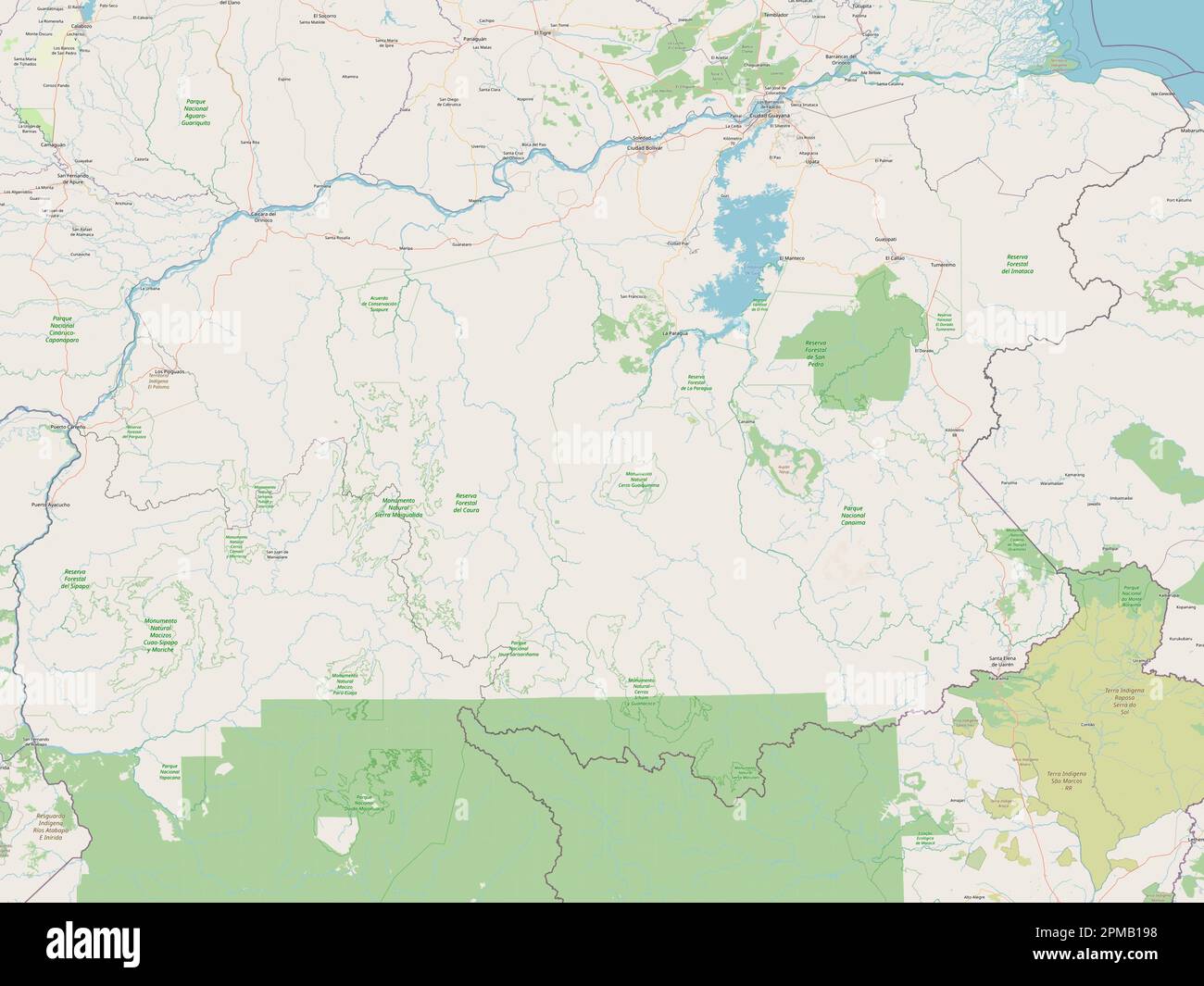 Bolivar, state of Venezuela. Open Street Map Stock Photo - Alamy