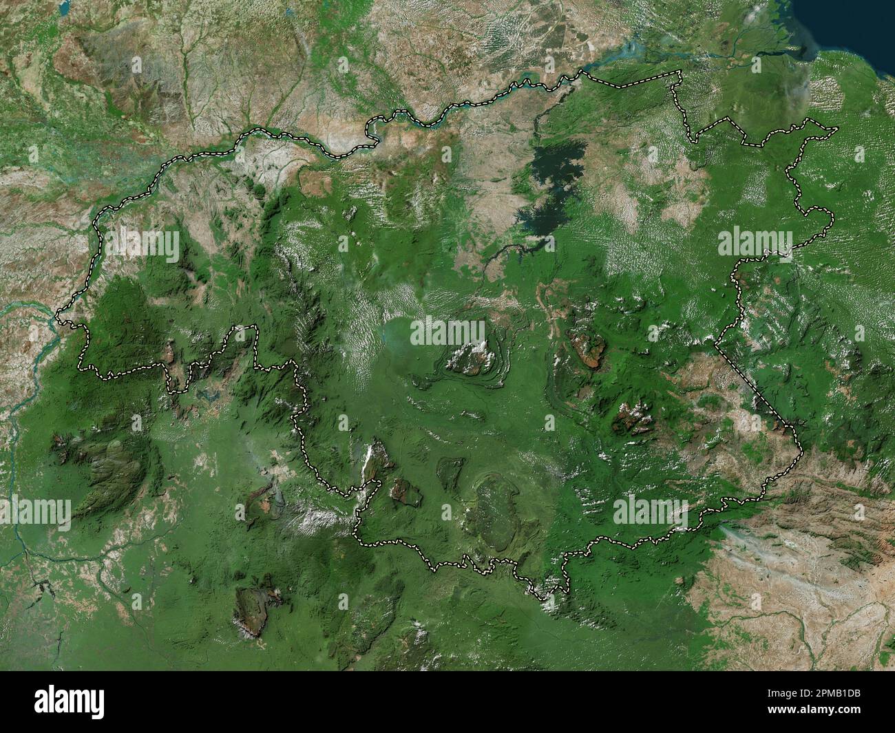 Bolivar, state of Venezuela. High resolution satellite map Stock Photo ...