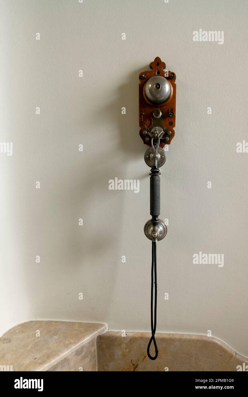 An early type of telephone in Spain Stock Photo - Alamy
