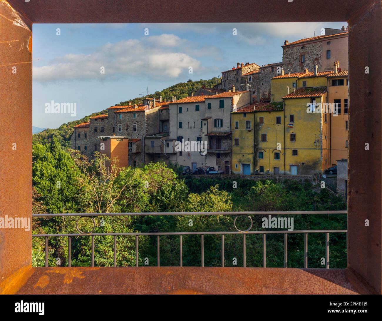 Hilly landscape with village view hi-res stock photography and images ...