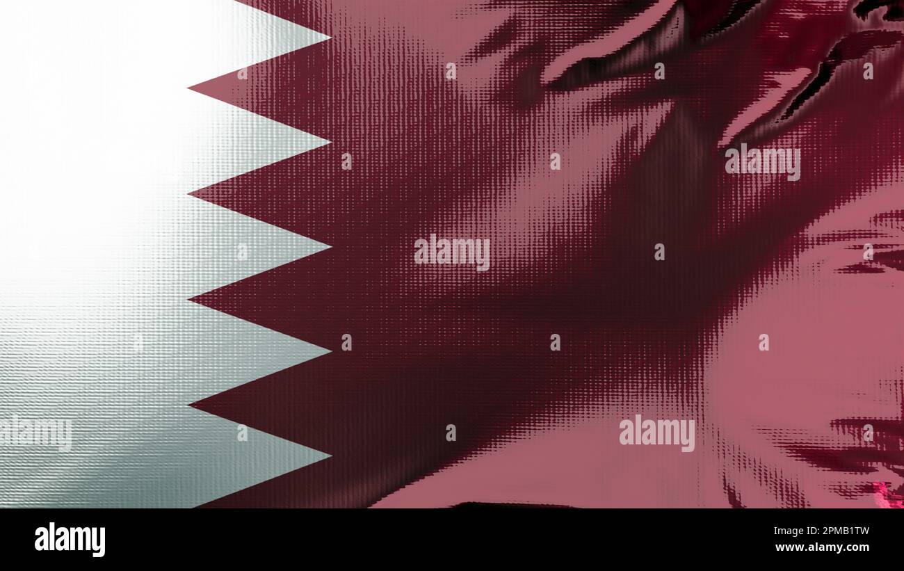 Flag of Qatar Waving in the wind, Qatar National flag wave, fabric ...