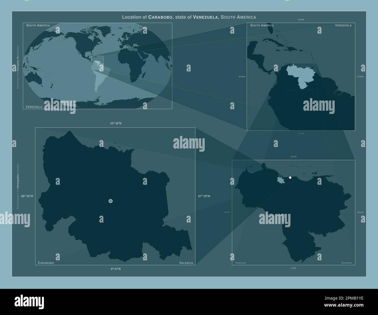 Carabobo, state of Venezuela. Diagram showing the location of the ...